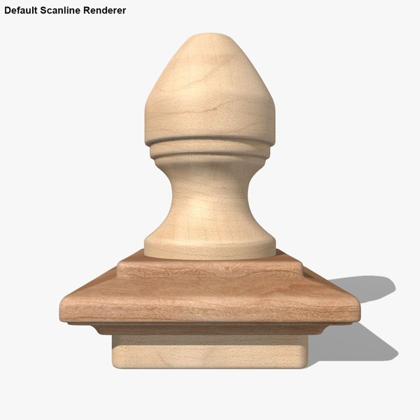 3d model of realistic nantucket finial 02