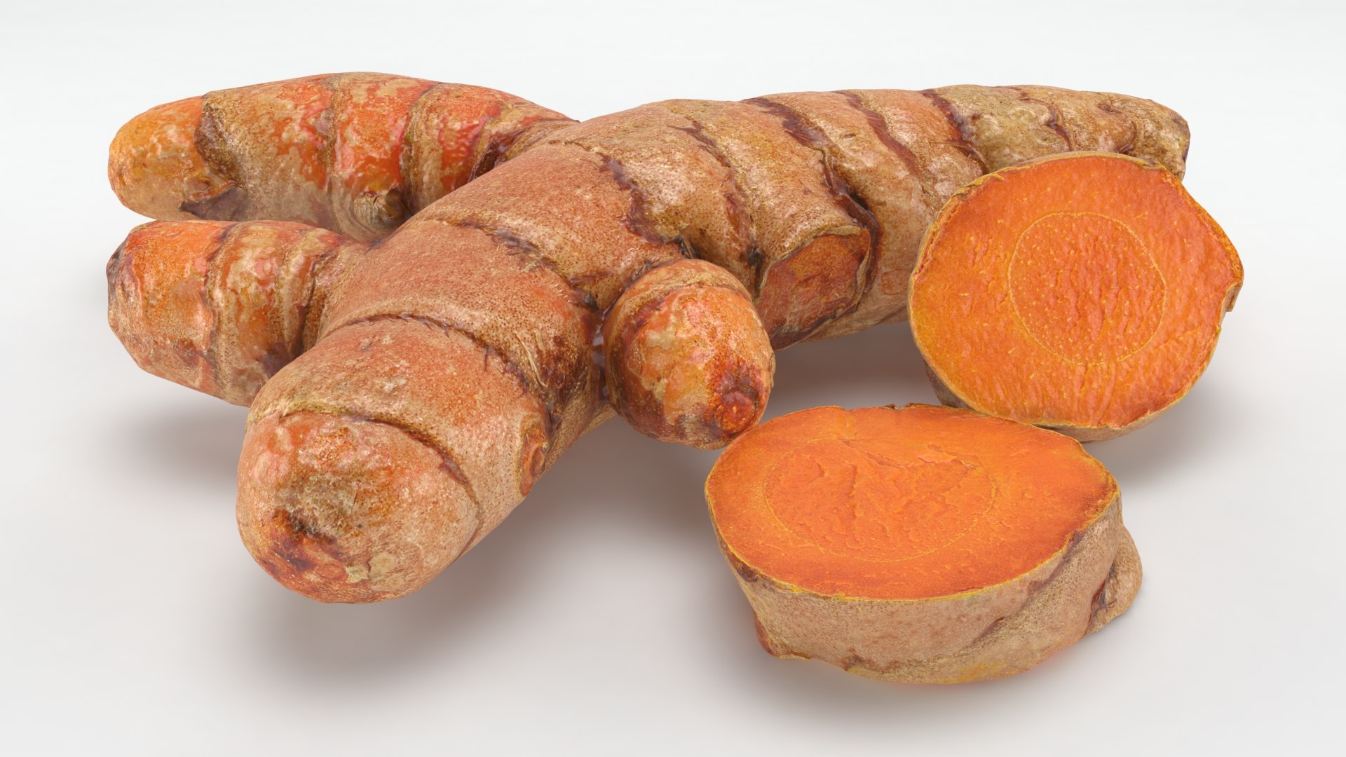 Whole Turmeric And Slices V1 3D Model - TurboSquid 1864938