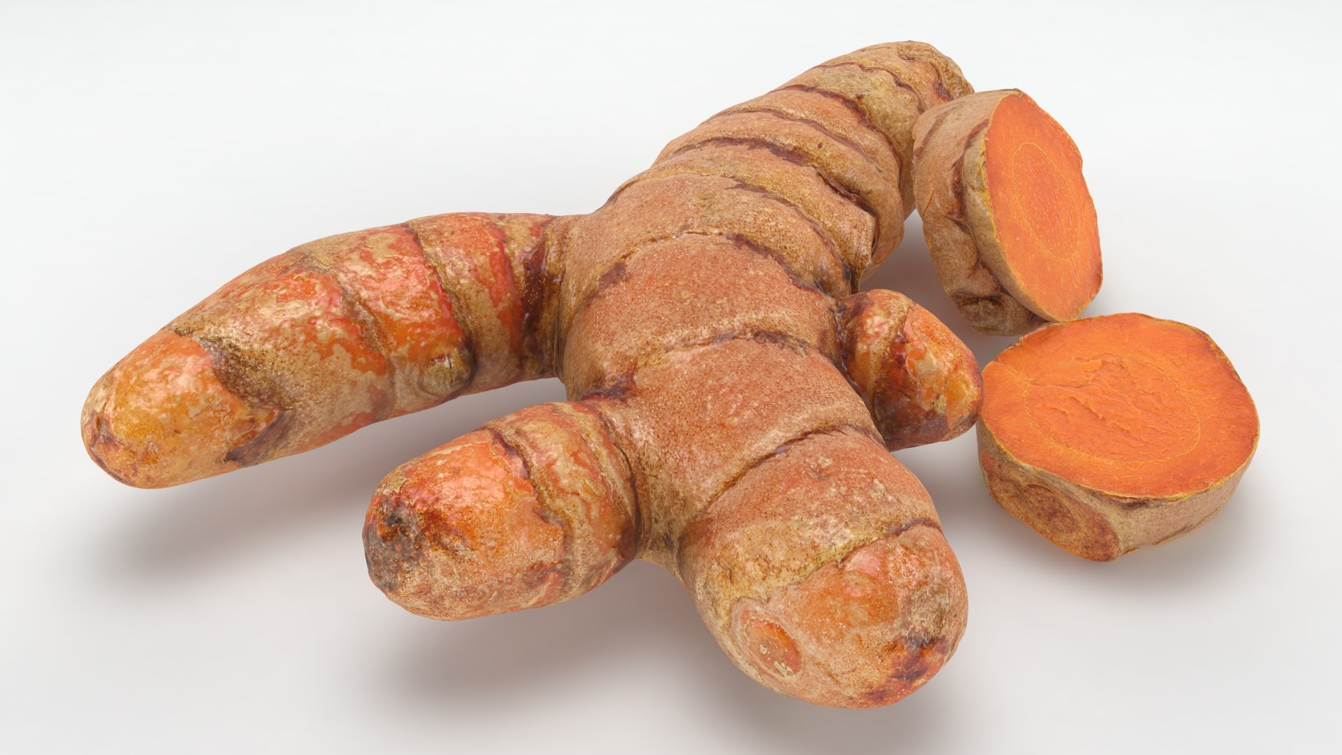 Whole Turmeric And Slices V1 3D Model - TurboSquid 1864938