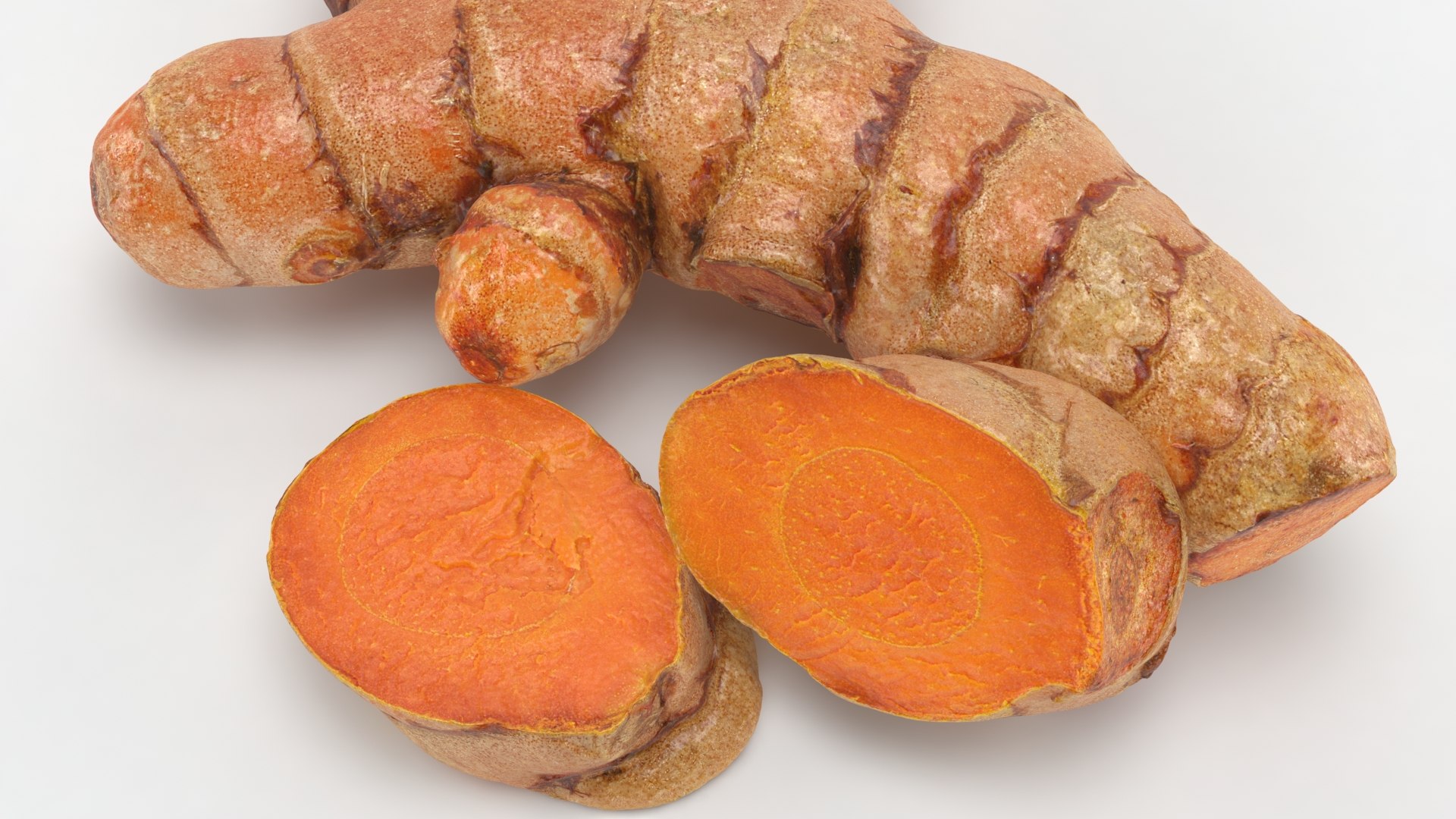 Whole Turmeric And Slices V1 3D Model - TurboSquid 1864938