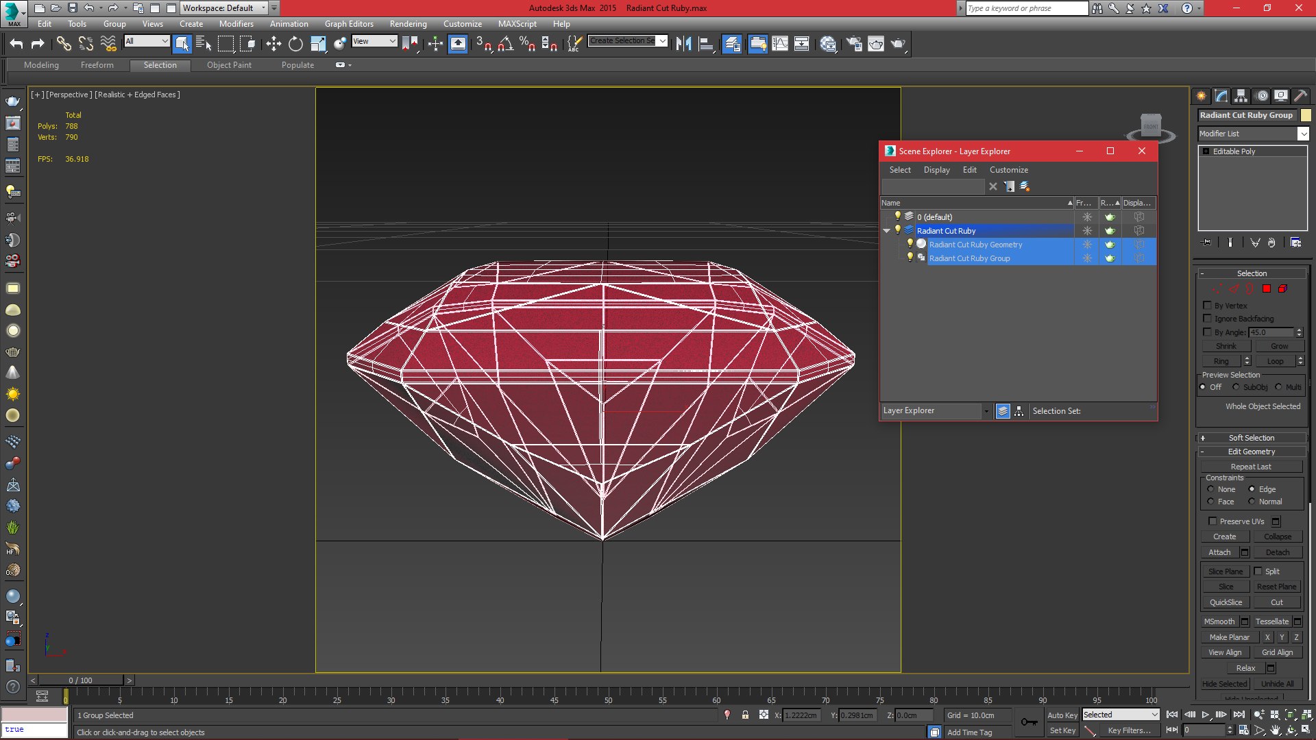 Radiant Cut Ruby 3D model - TurboSquid 1870019