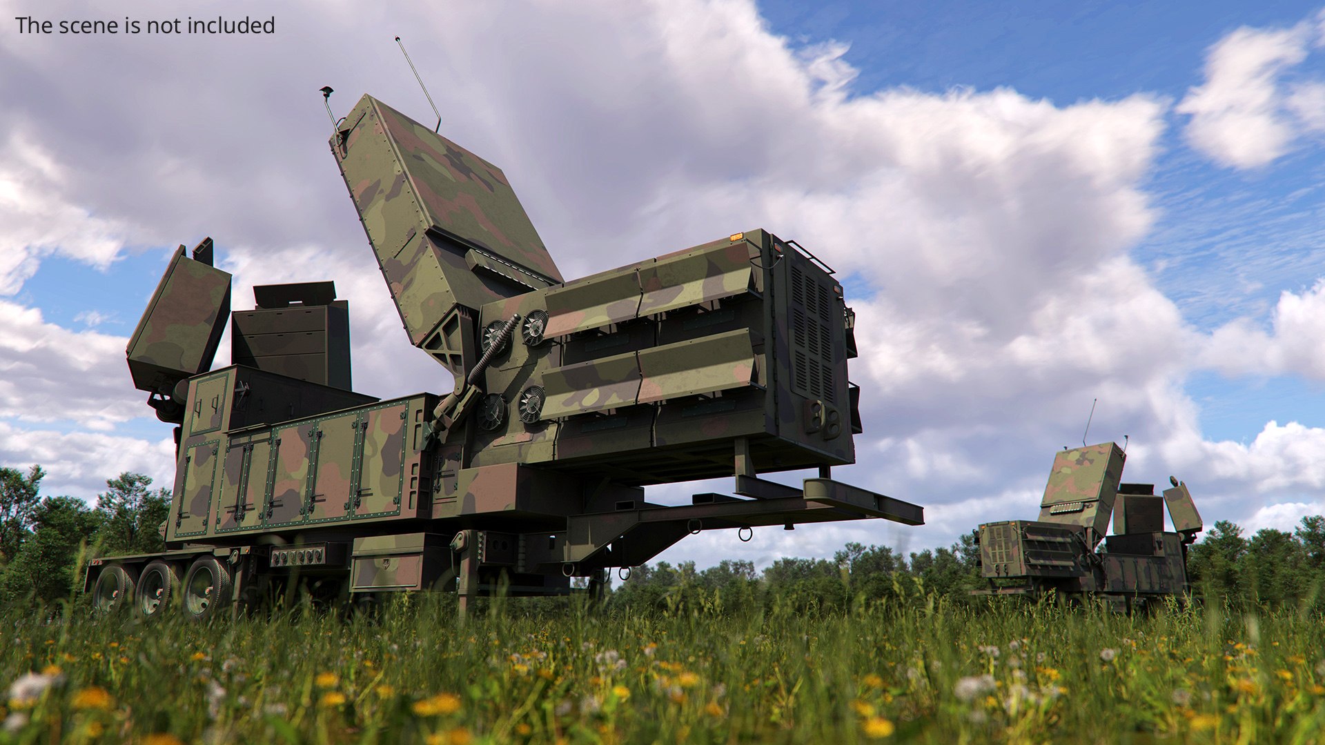 3D Military Phased Array Radar System Camouflage Paint Rigged For Maya ...