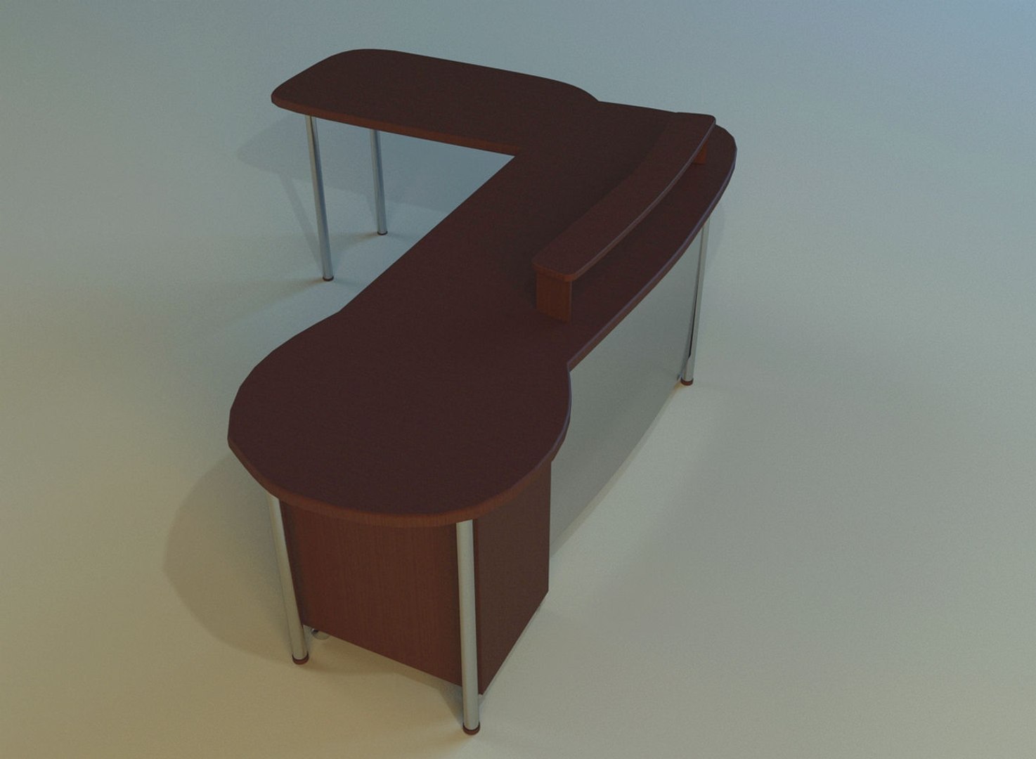 3d Model Of Large Computer Desk