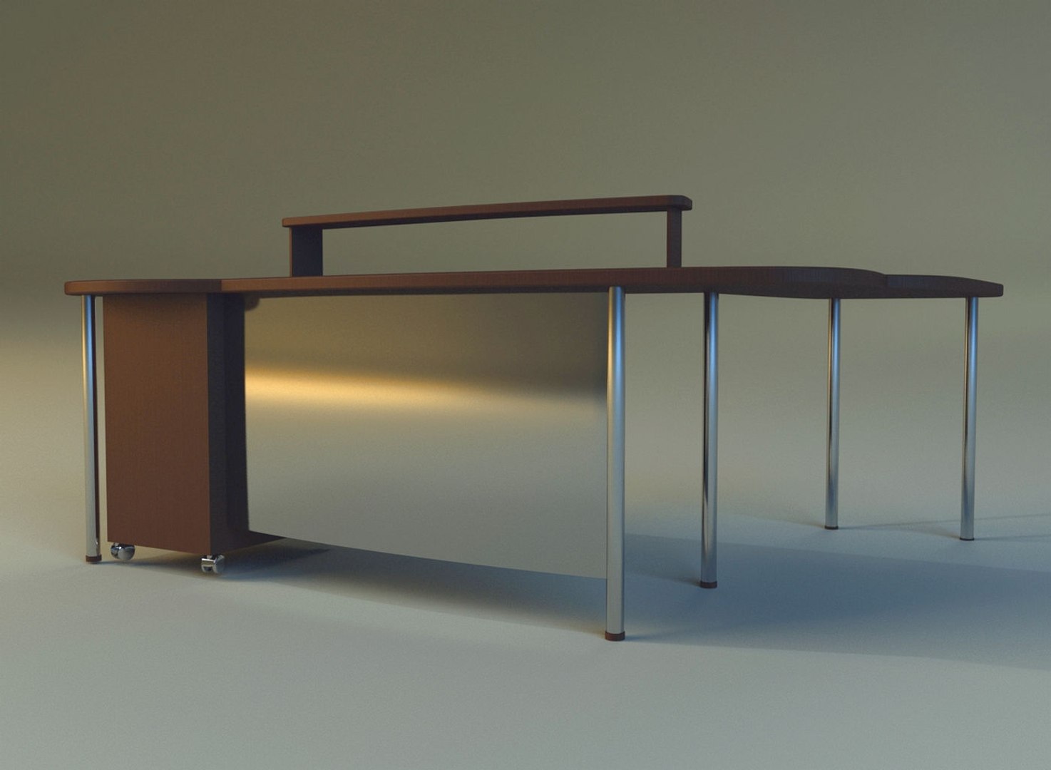 3d Model Of Large Computer Desk