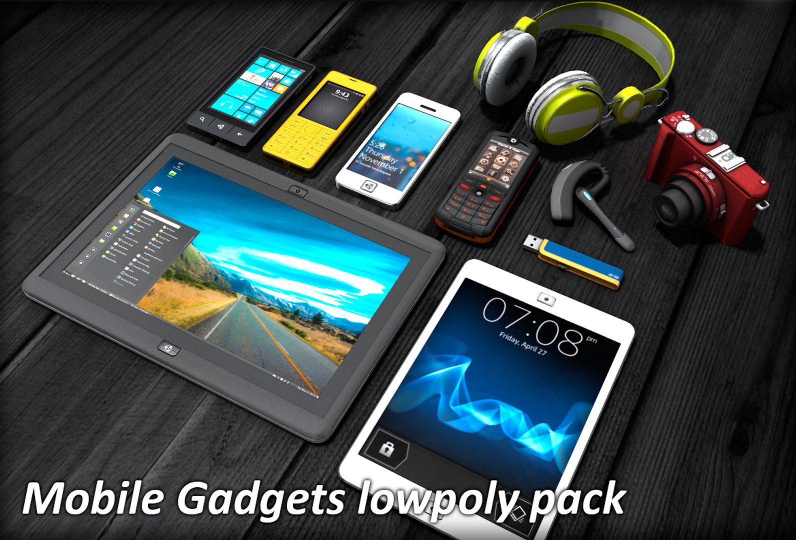 3d Fbx Mobile Gadgets Pack Phone