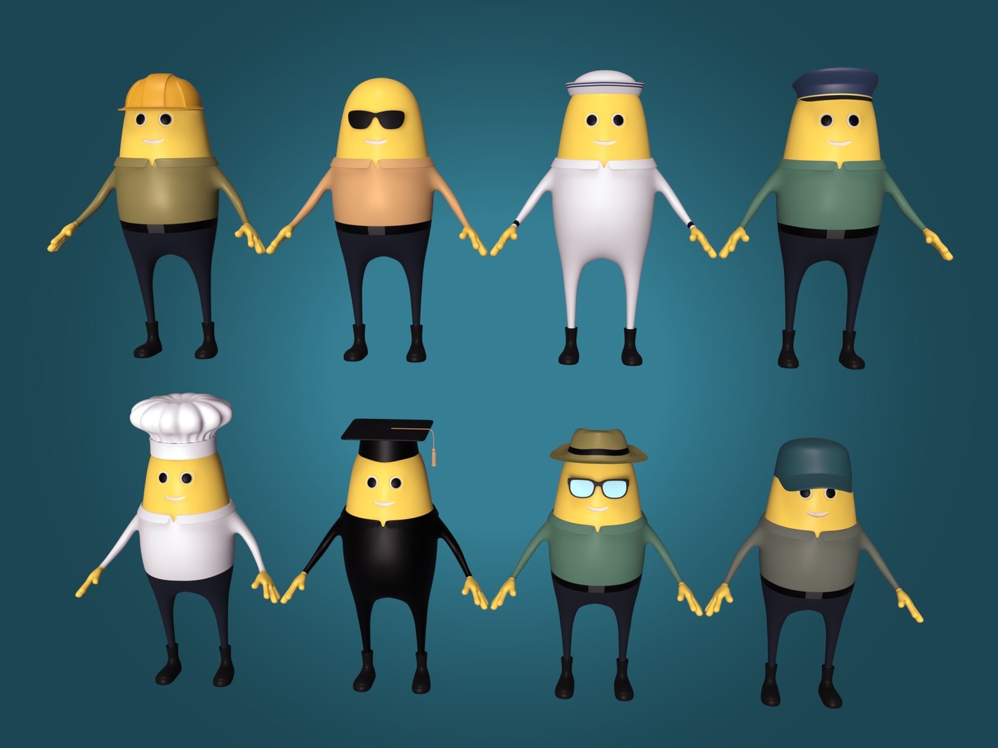 Cartoon Stickman - Pack 3D Model - TurboSquid 1940157