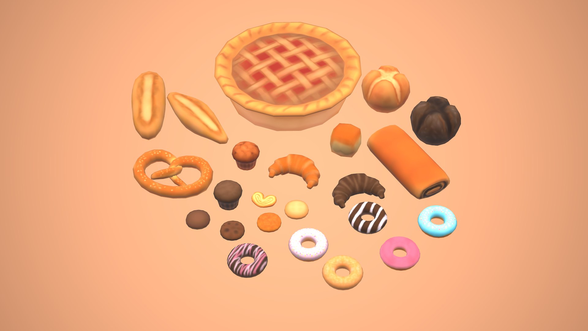 Bakery - Stylized Food Pack 3D - TurboSquid 1893183