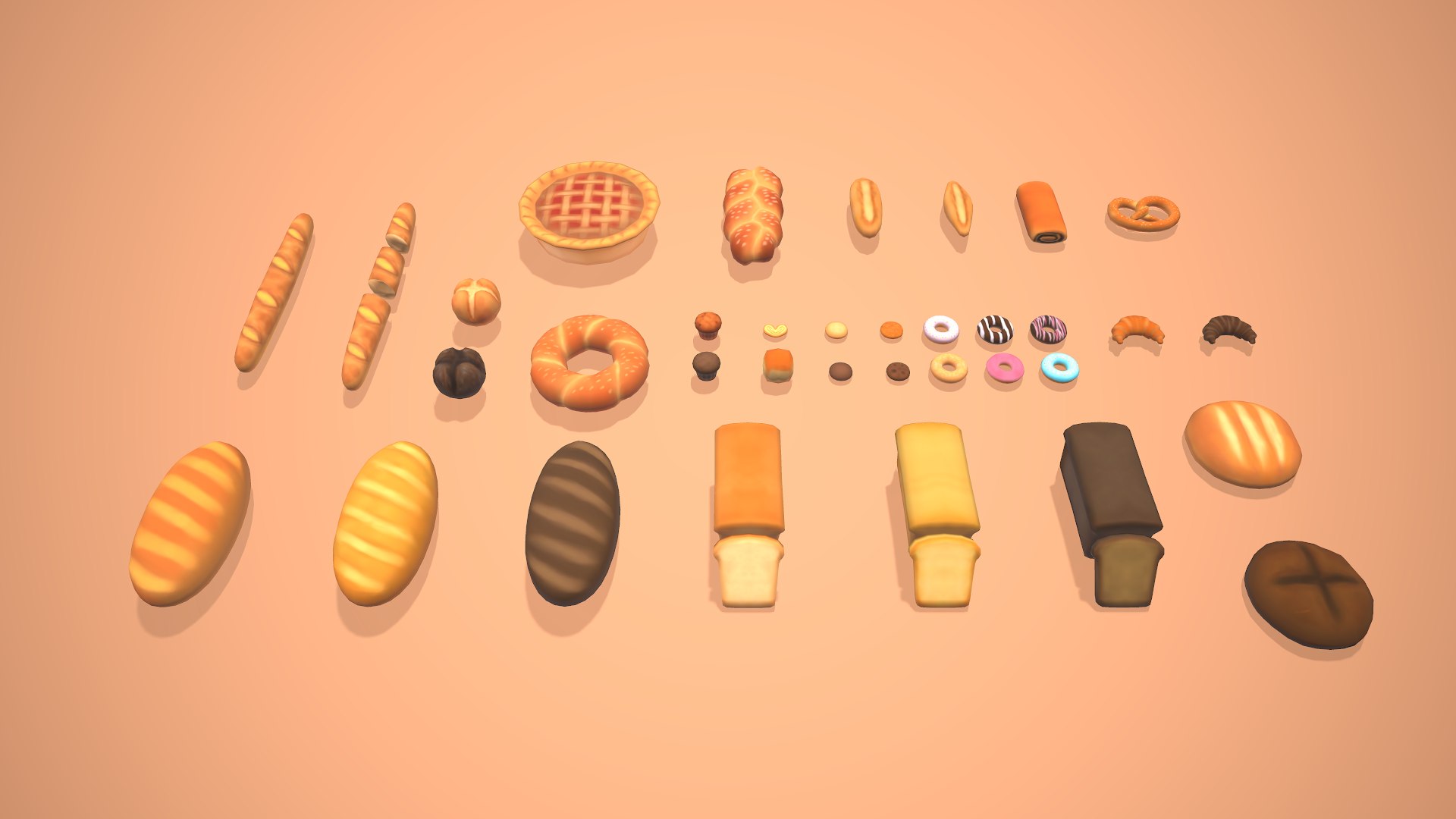 Bakery - Stylized Food Pack 3D - TurboSquid 1893183