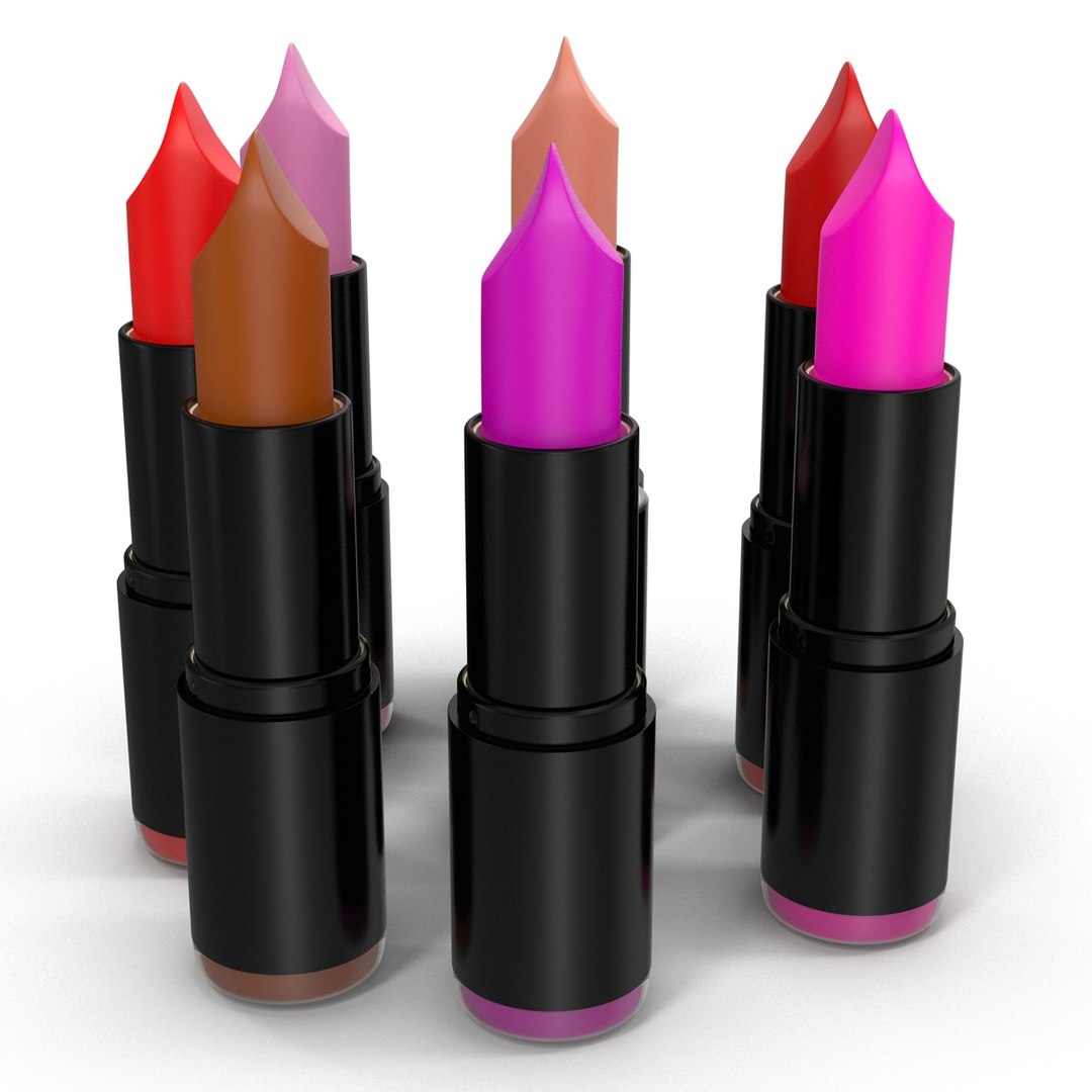 Lipstick Colors Realistic 3d Model
