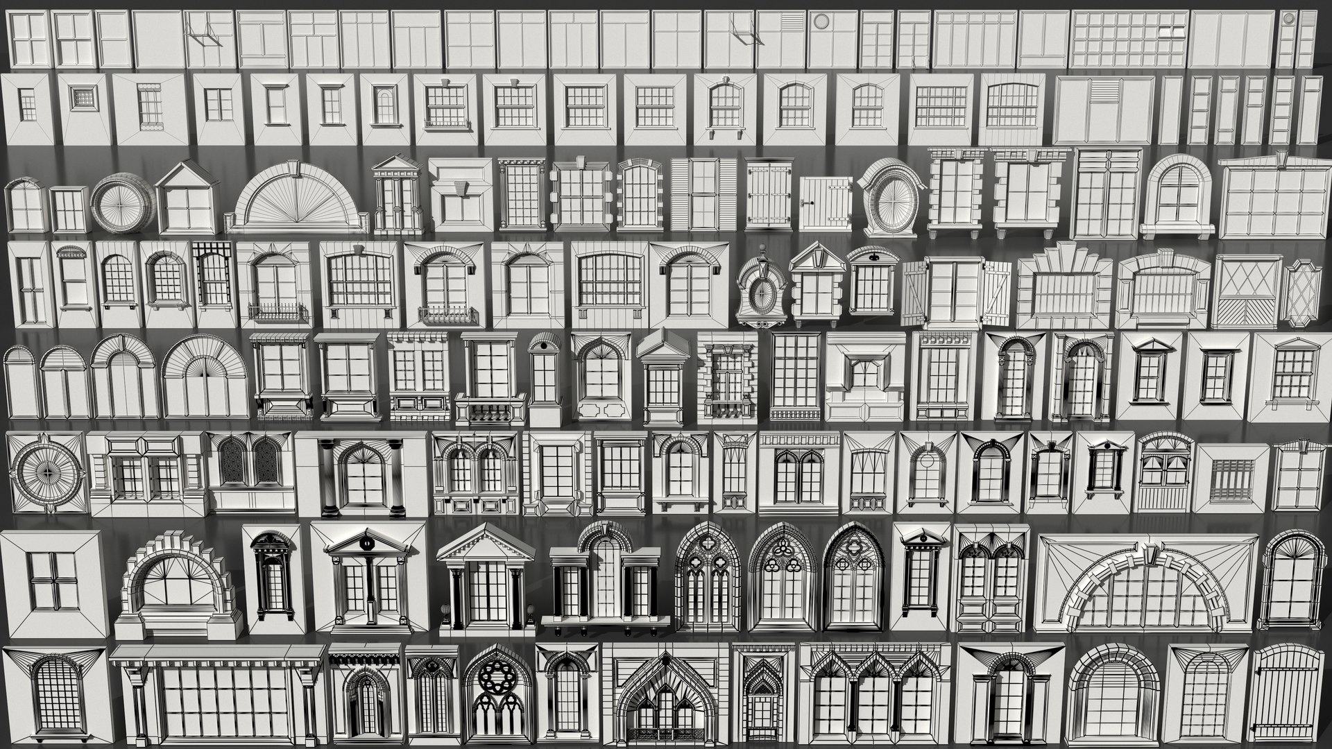 Windows Collection - 150 Pieces 3D Model - TurboSquid 2040933