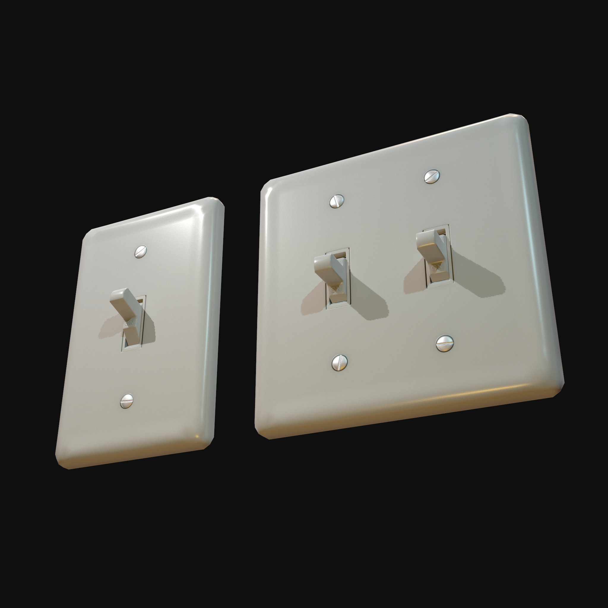 3D single - dual light switch - TurboSquid 1528597
