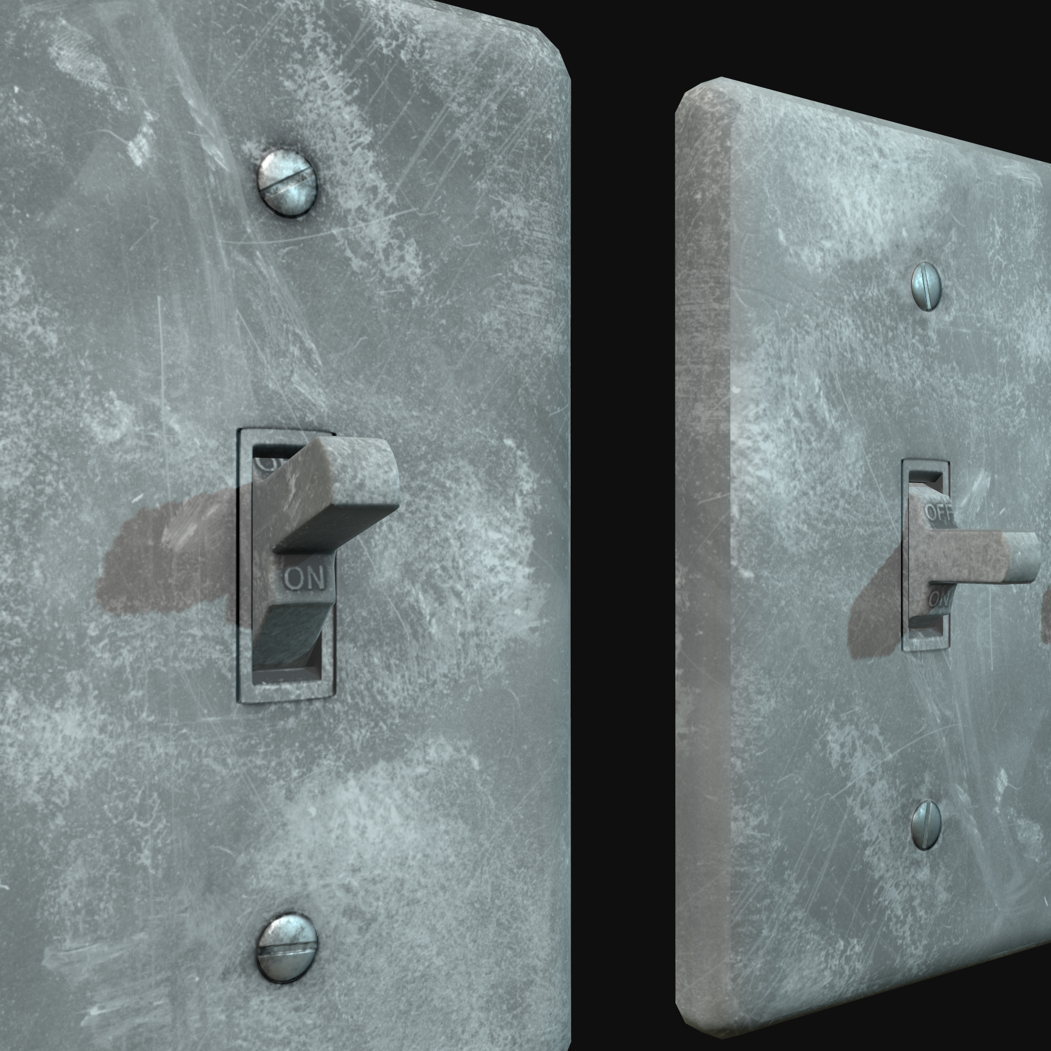 3D single - dual light switch - TurboSquid 1528597