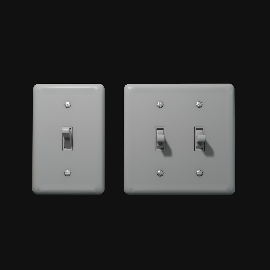 3D single - dual light switch - TurboSquid 1528597