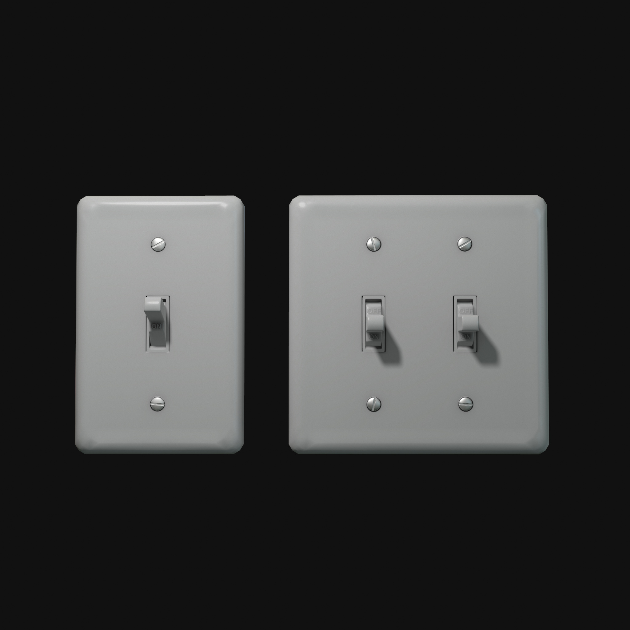 3D single - dual light switch - TurboSquid 1528597