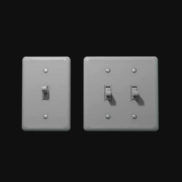 3D single - dual light switch - TurboSquid 1528597