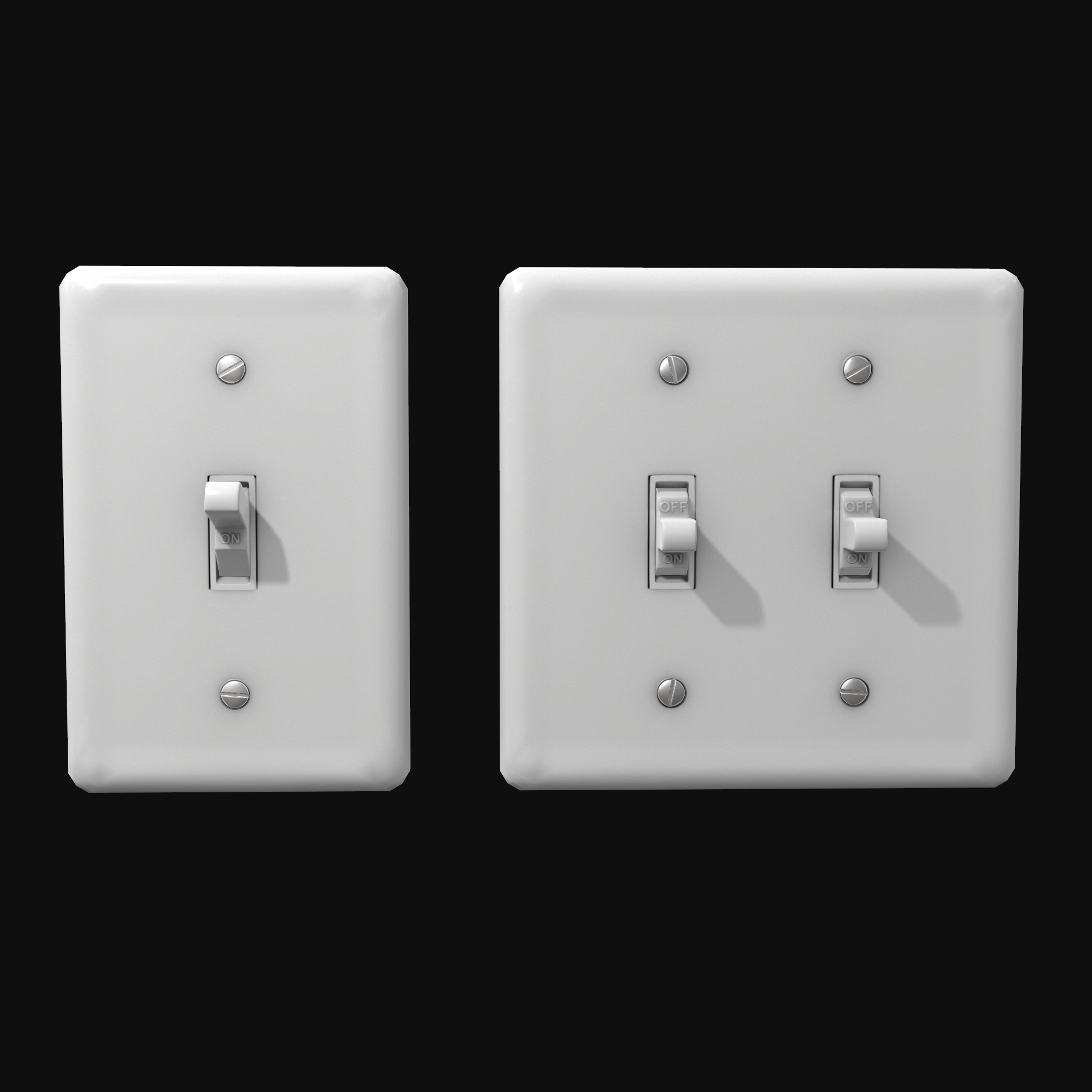 3D single - dual light switch - TurboSquid 1528597