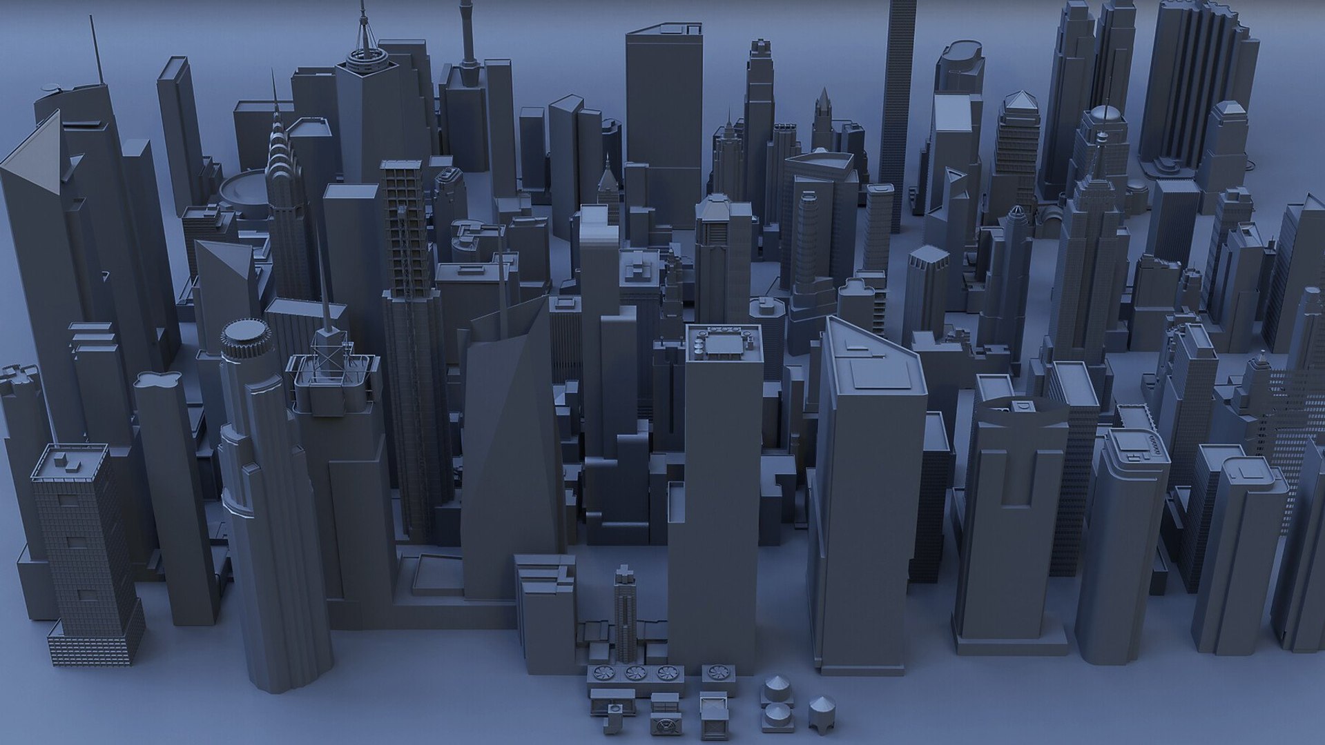3D 100 Buildings City Kit - TurboSquid 2131060