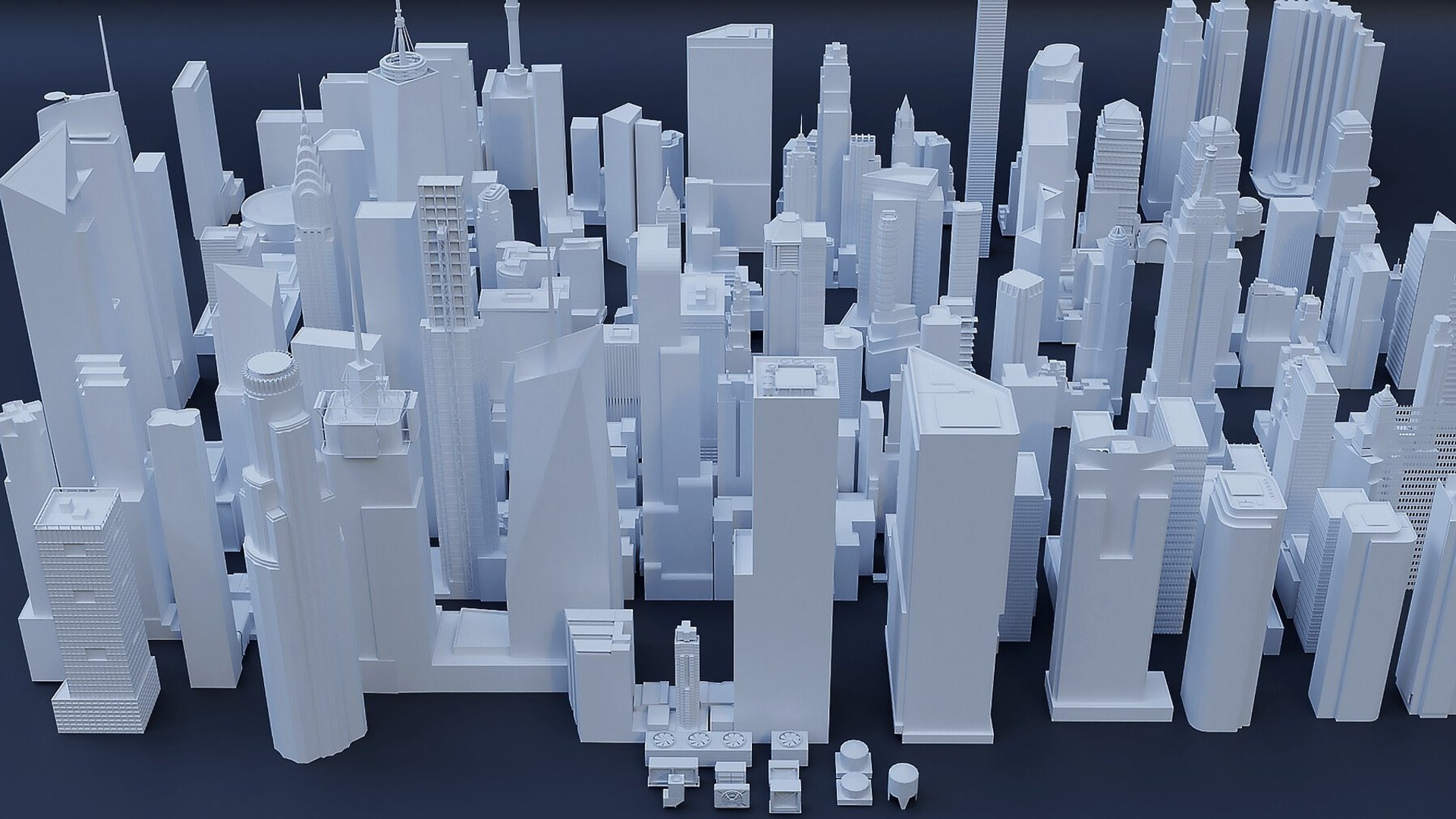 3D 100 Buildings City Kit - TurboSquid 2131060