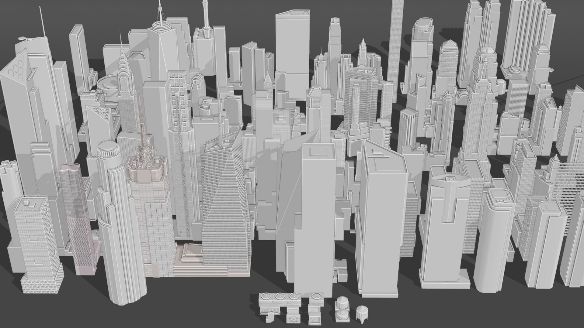3D 100 Buildings City Kit - TurboSquid 2131060