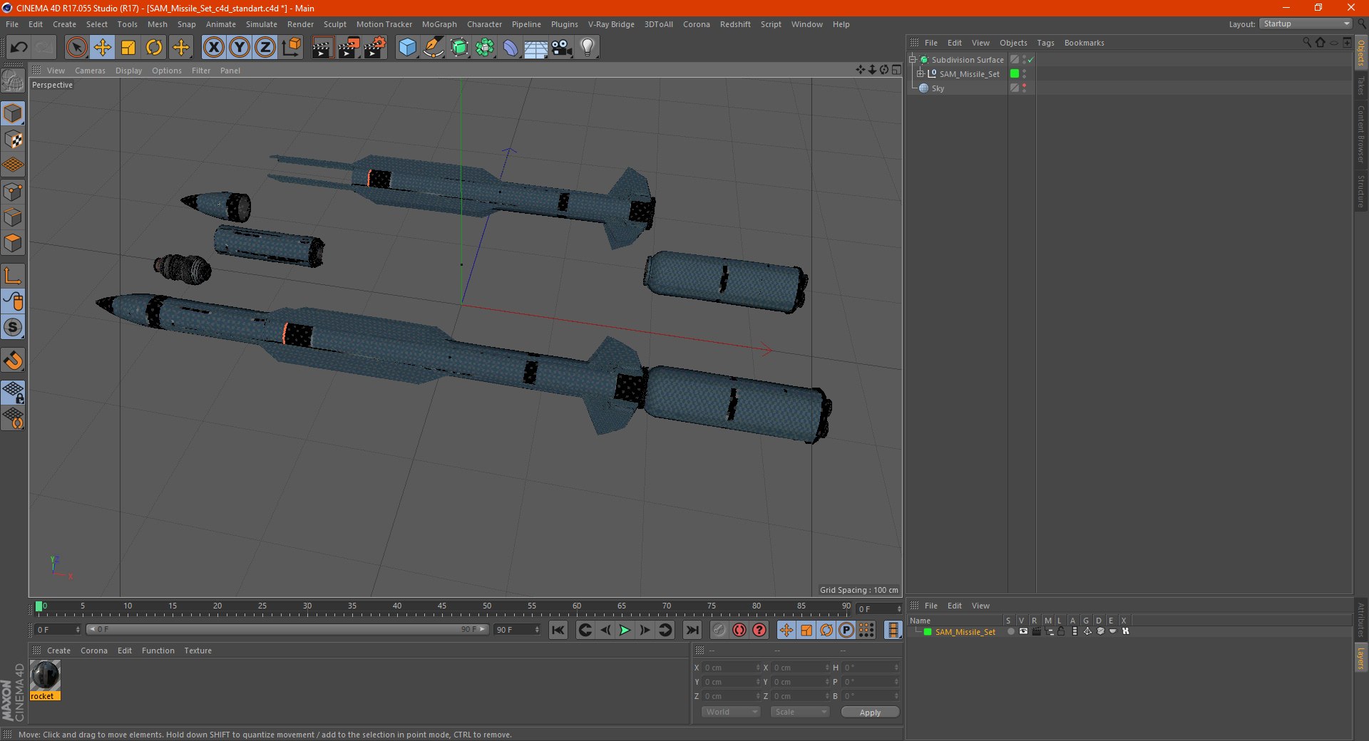 3D sam missile set - TurboSquid 1623888