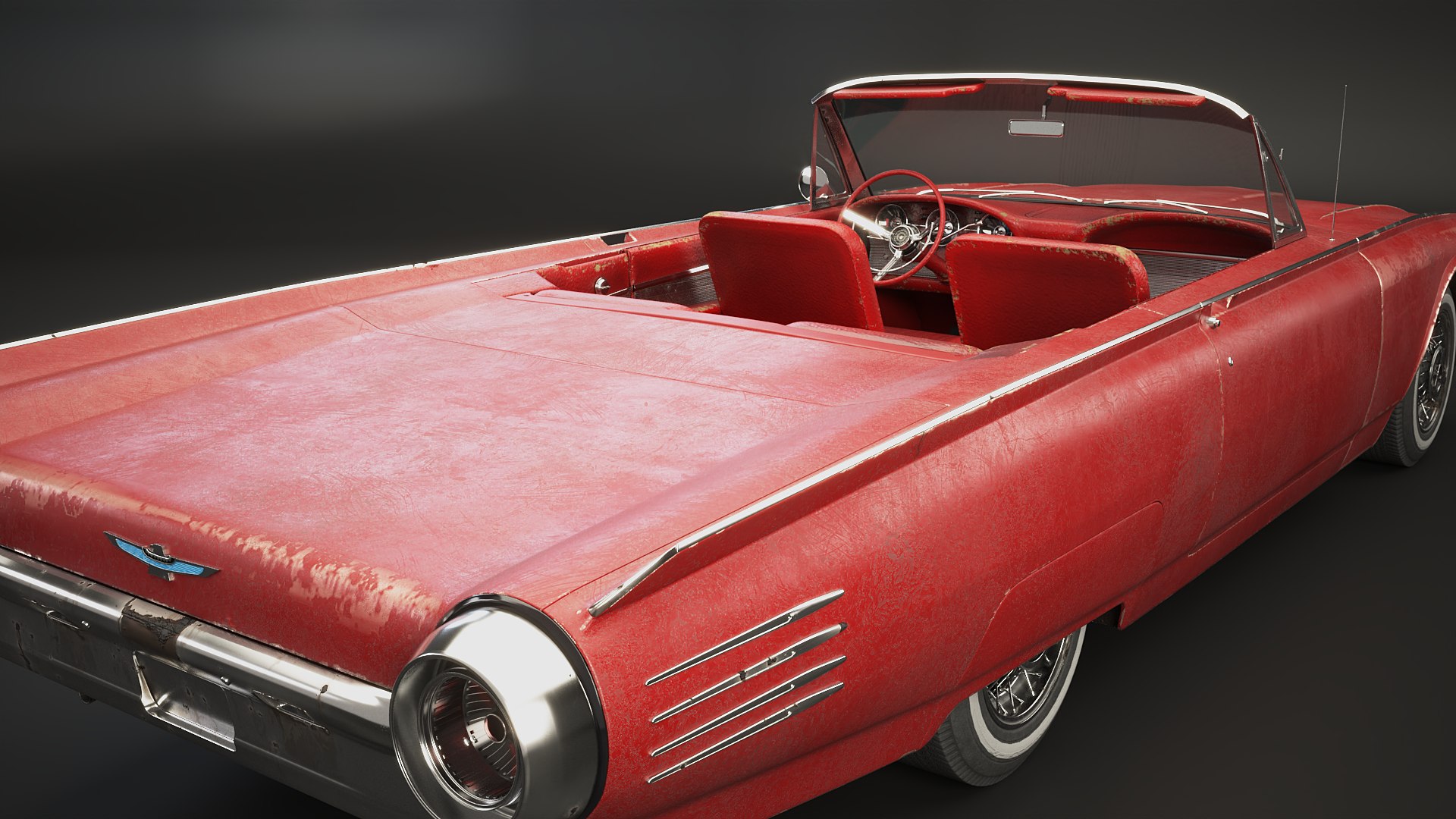 Ford Thunderbird 1961 Convertible Used Model - TurboSquid 2338102