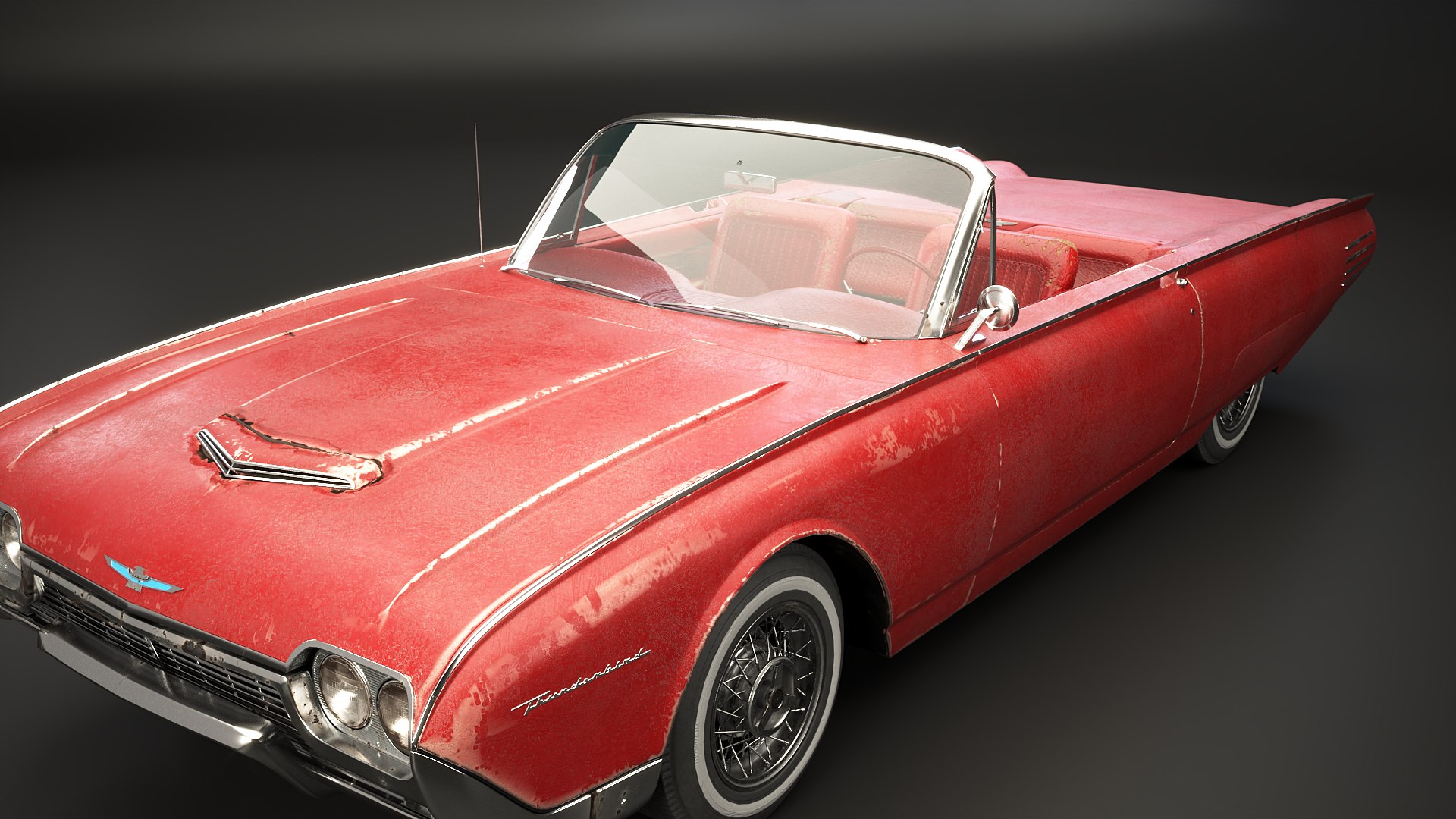 Ford Thunderbird 1961 Convertible Used Model - TurboSquid 2338102