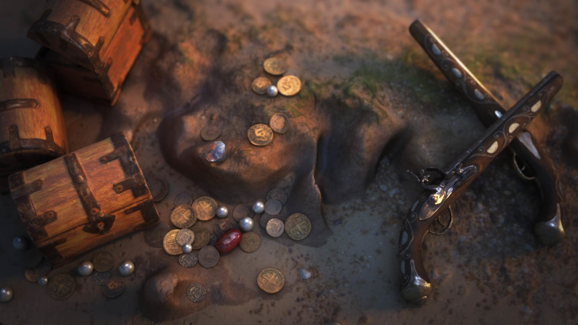 3D pirate wooden treasure model - TurboSquid 1377865