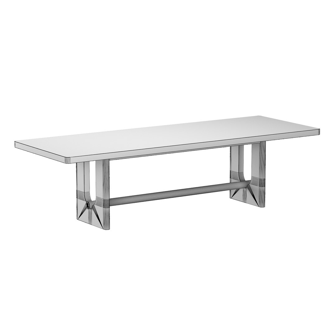 3D BRETON RECTANGULAR EXTENSION DINING TABLE Model - TurboSquid 1971977