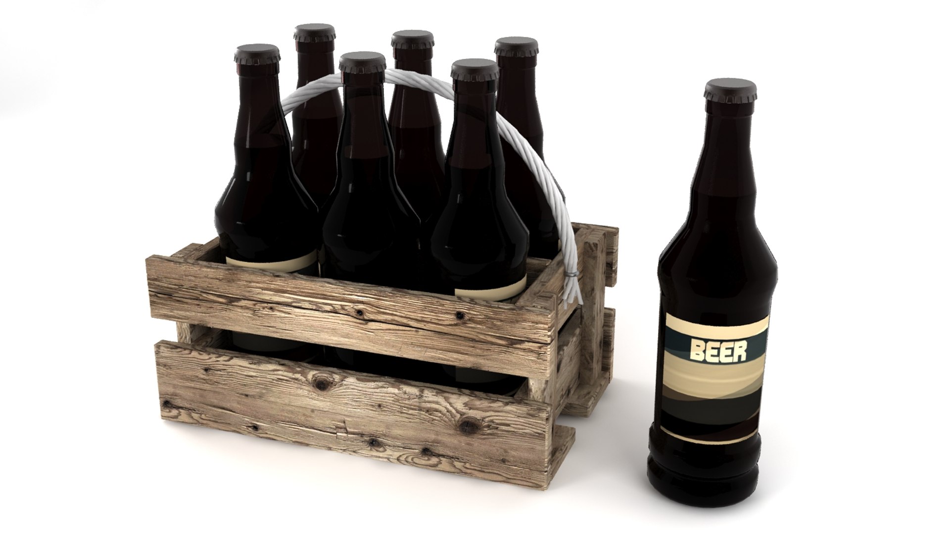 3D Wooden Box Beer - TurboSquid 1355797