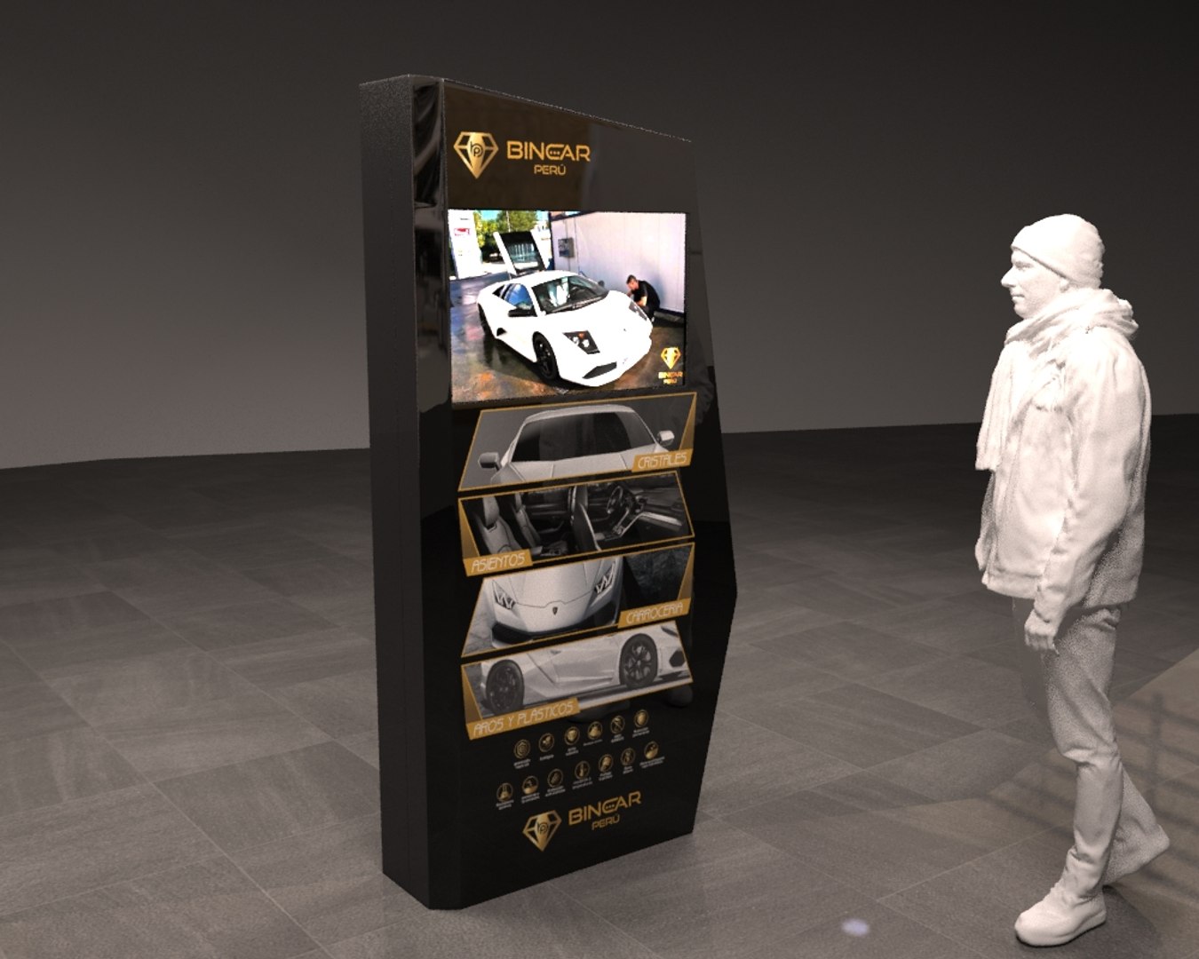 3D Totem Screen - TurboSquid 1380246