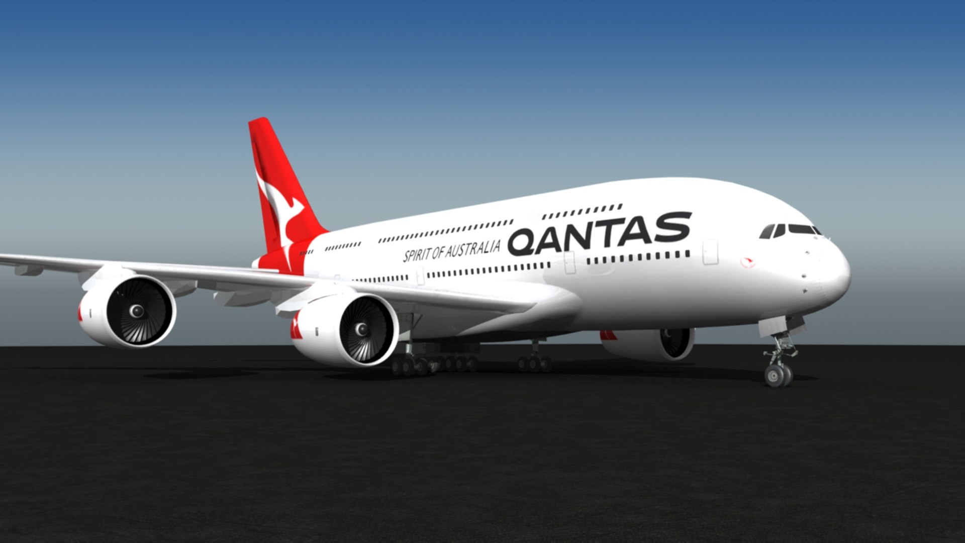 Qantas Airbus A380 3D - TurboSquid 2134039