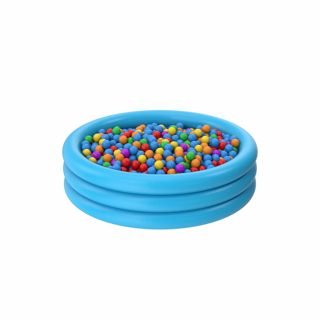 3D Blue Rubber Pool With Balls - TurboSquid 2166830