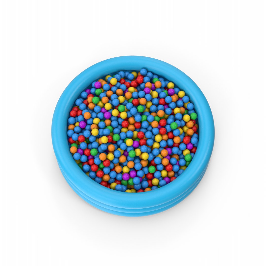 3D Blue Rubber Pool With Balls - TurboSquid 2166830