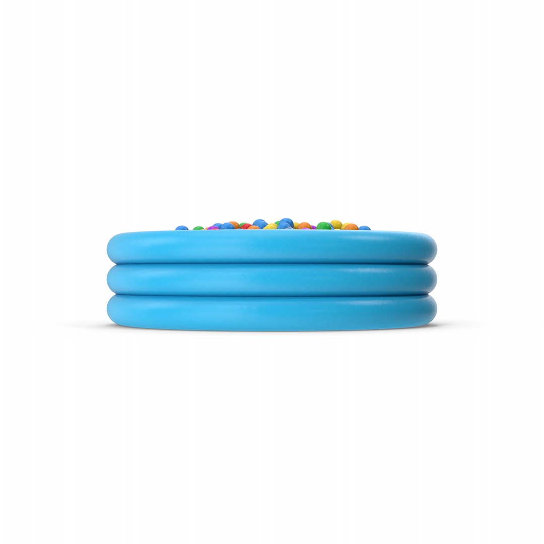 3D Blue Rubber Pool With Balls - TurboSquid 2166830