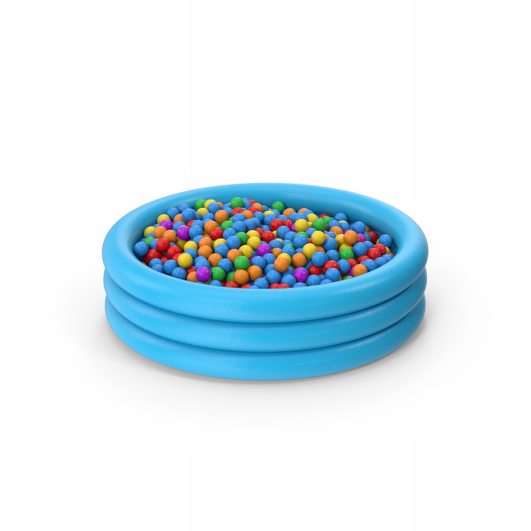 3D Blue Rubber Pool With Balls - TurboSquid 2166830