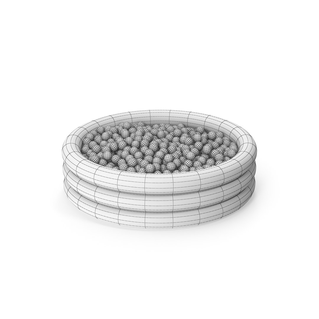 3D Blue Rubber Pool With Balls - TurboSquid 2166830