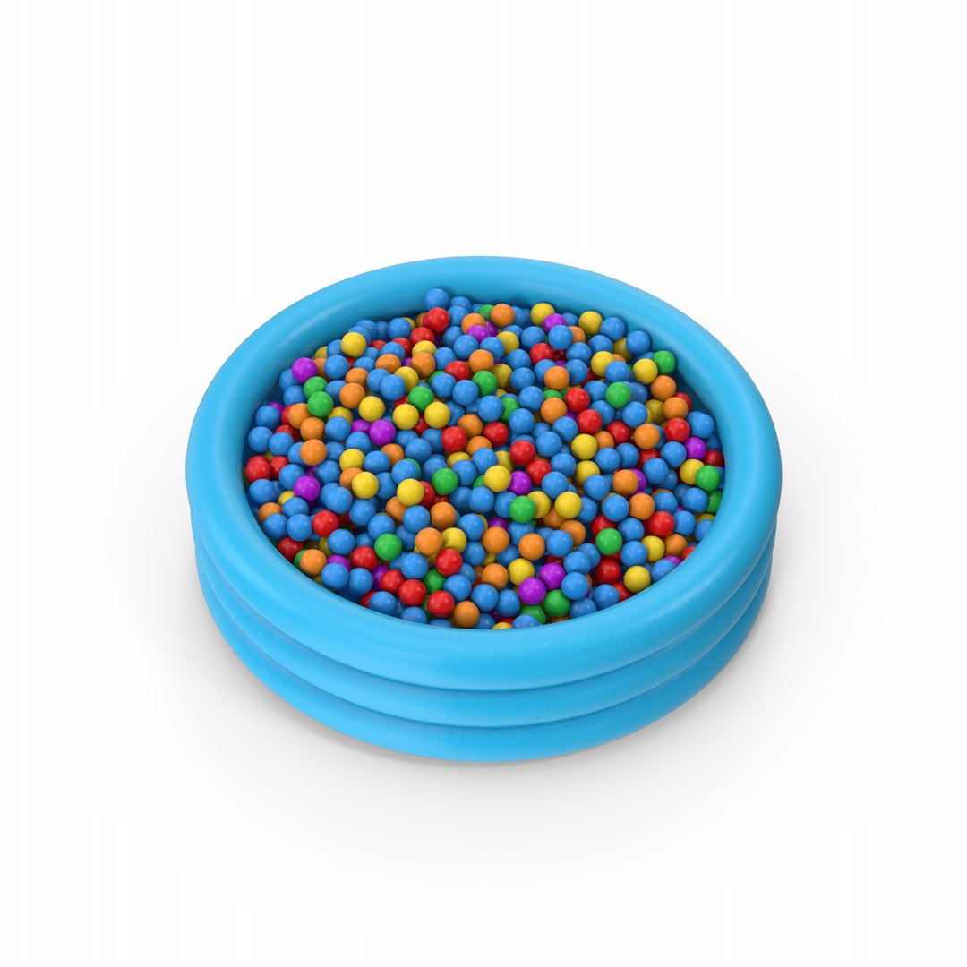 3D Blue Rubber Pool With Balls - TurboSquid 2166830