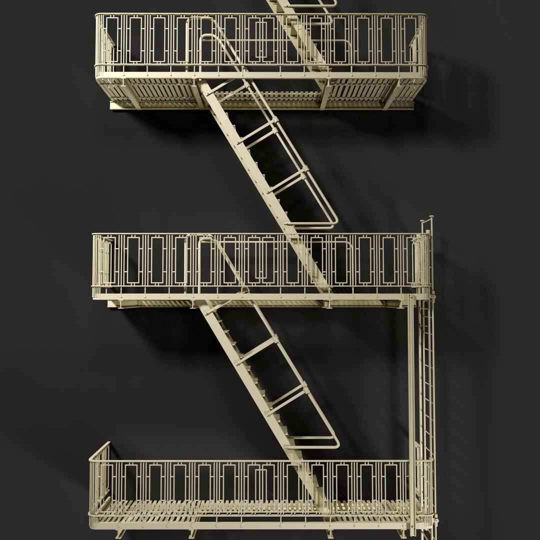 3D Escape Ladder - TurboSquid 1676231