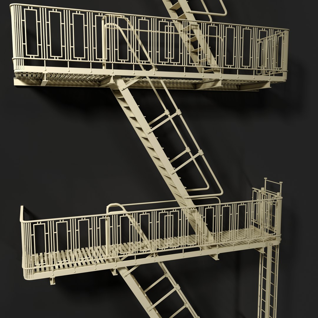 3D Escape Ladder - TurboSquid 1676231