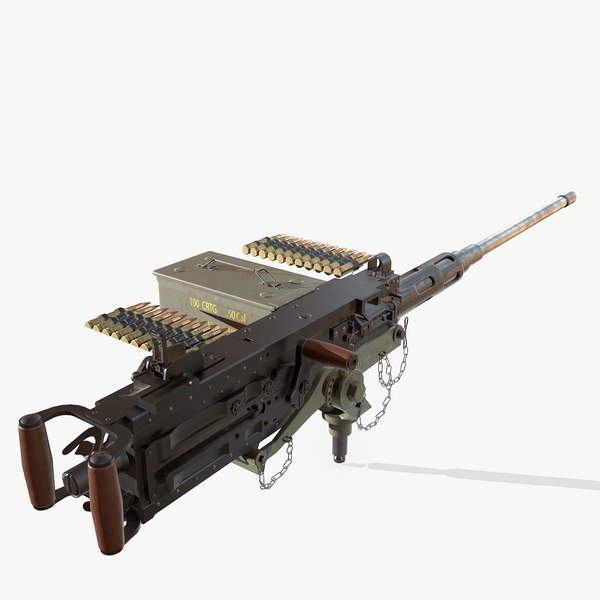 modelo 3d M2 Browning Ma Deuce PBR BMG Colt.50 MK-23 Mount Ammo Can ...