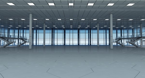 3d model large modern glass building