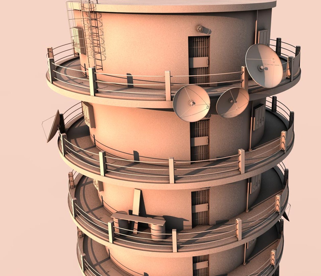 3d Satellite Tower