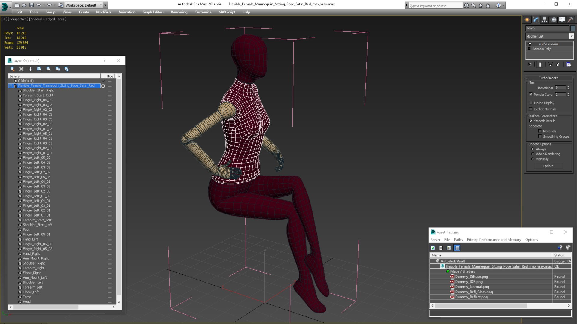 3D model Flexible Female Mannequin Sitting Pose Satin Red - TurboSquid ...