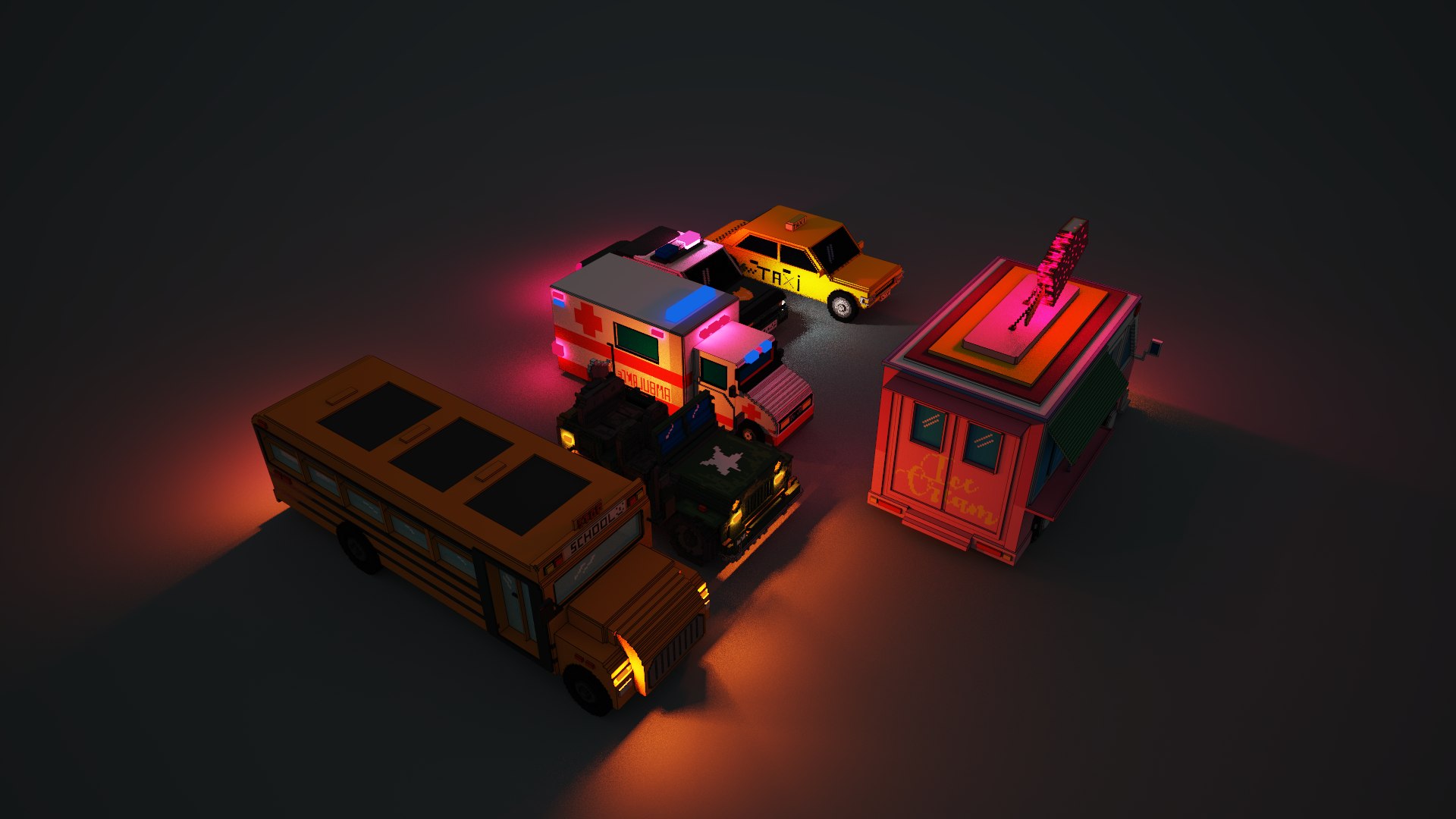 3D 6 Voxel Vehicles Pack 3D MagicaVoxel Design Model - TurboSquid 1866341