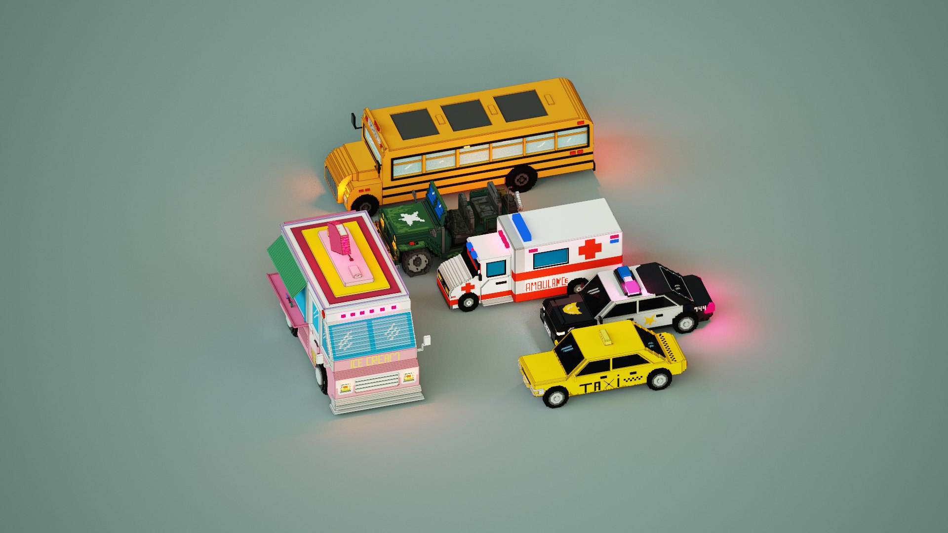 3D 6 Voxel Vehicles Pack 3D MagicaVoxel design model - TurboSquid 1866341