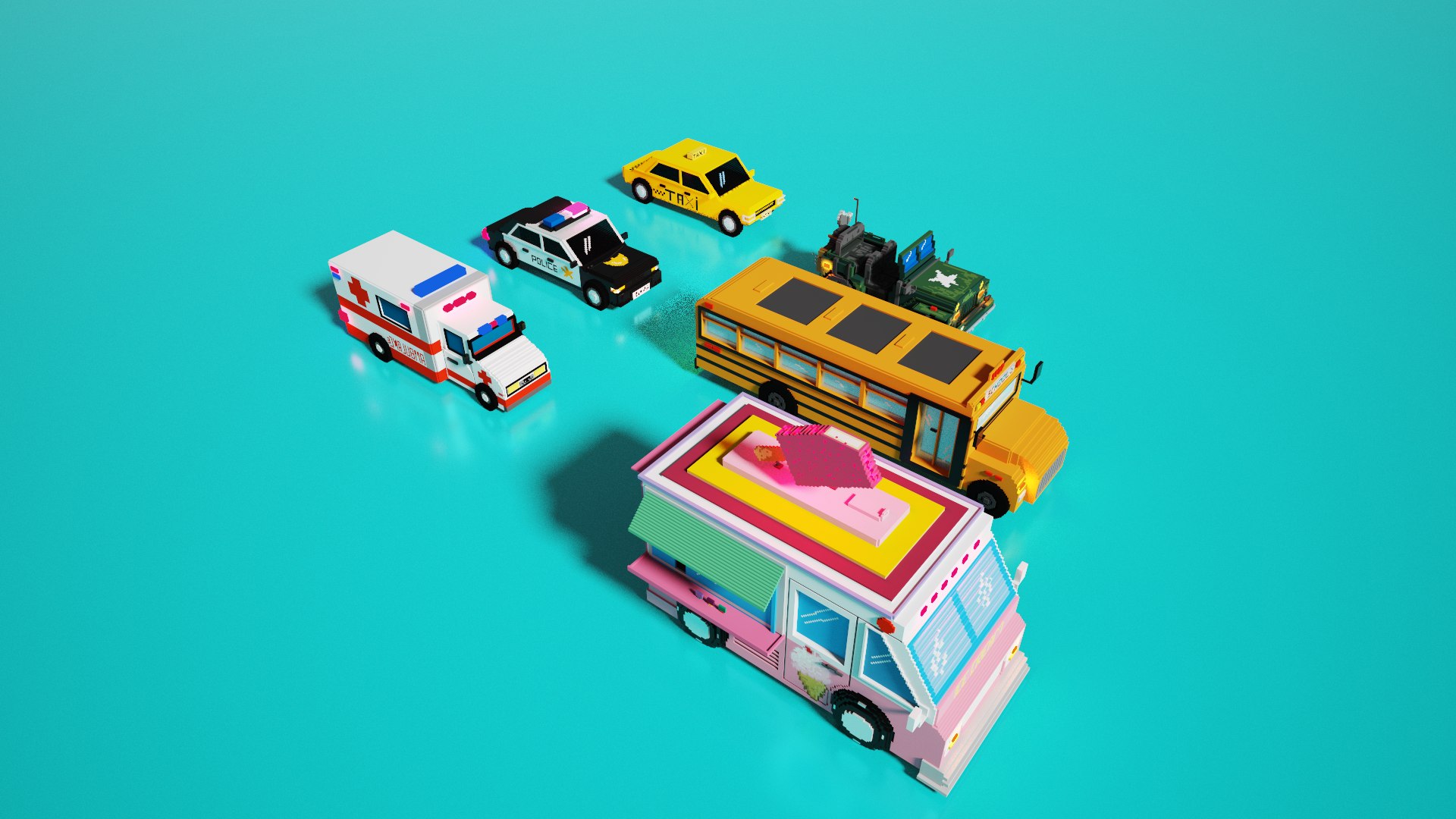 3D 6 Voxel Vehicles Pack 3D MagicaVoxel Design Model - TurboSquid 1866341