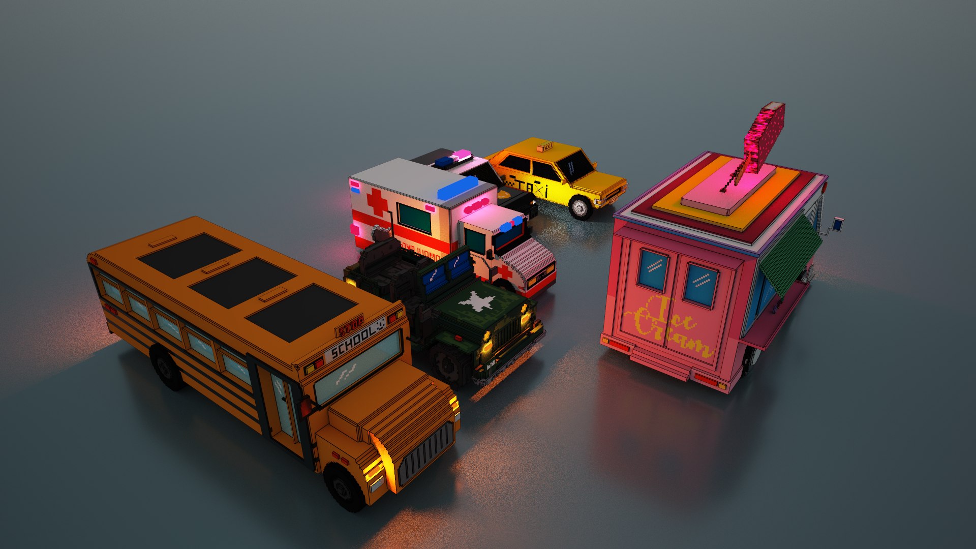 3D 6 Voxel Vehicles Pack 3D MagicaVoxel Design Model - TurboSquid 1866341