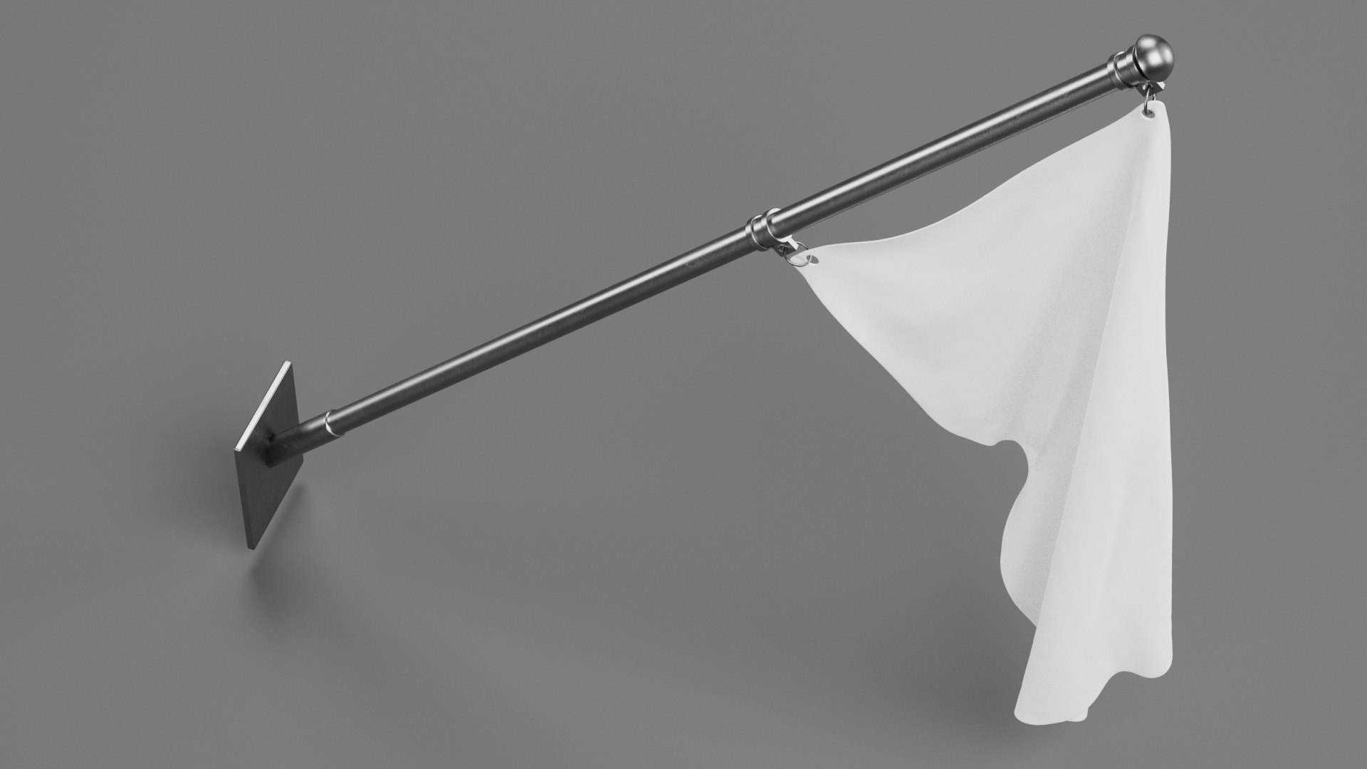 3D White Flag 2 Model - TurboSquid 1866133