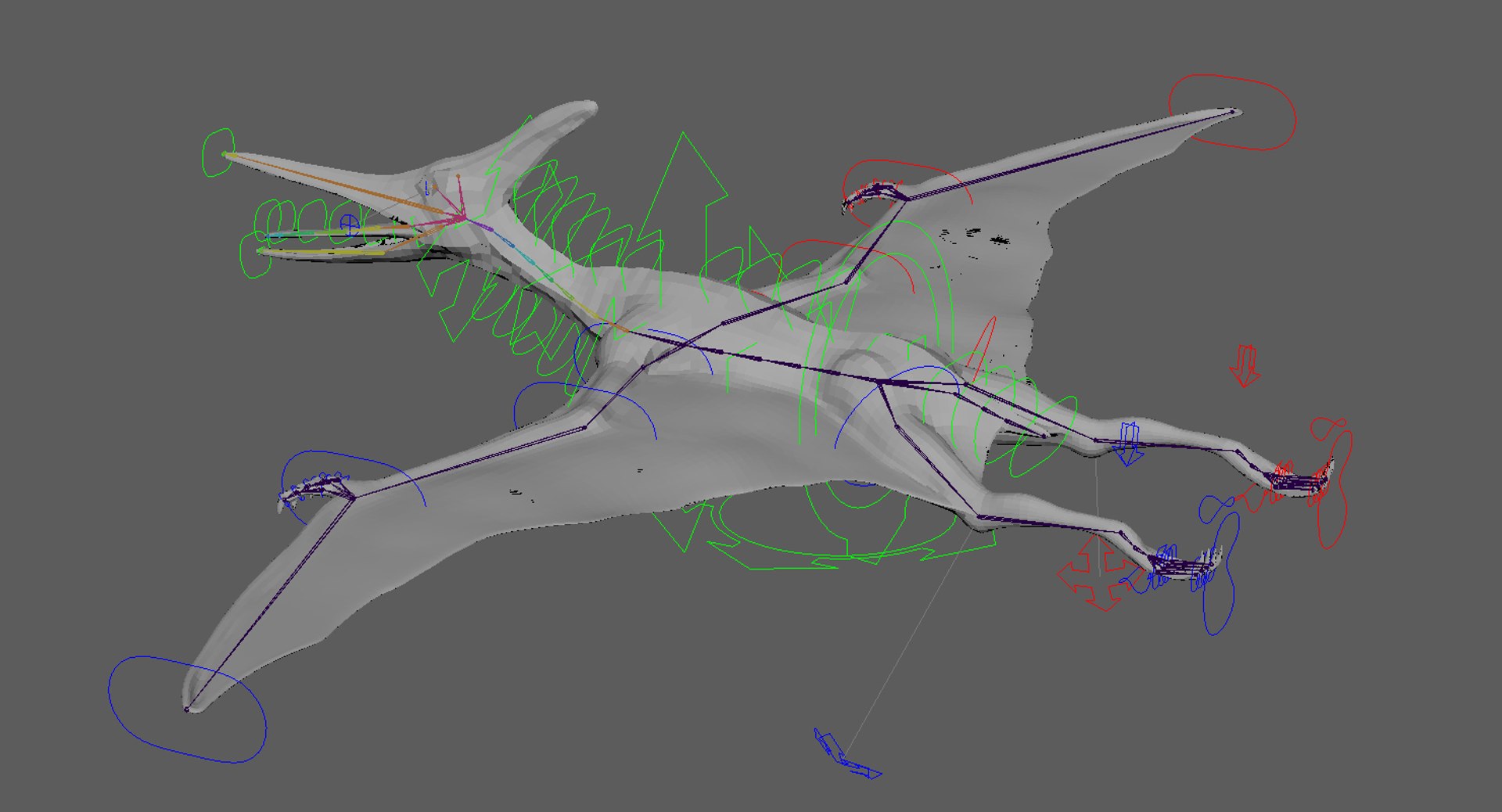 pteranodon rigged obj