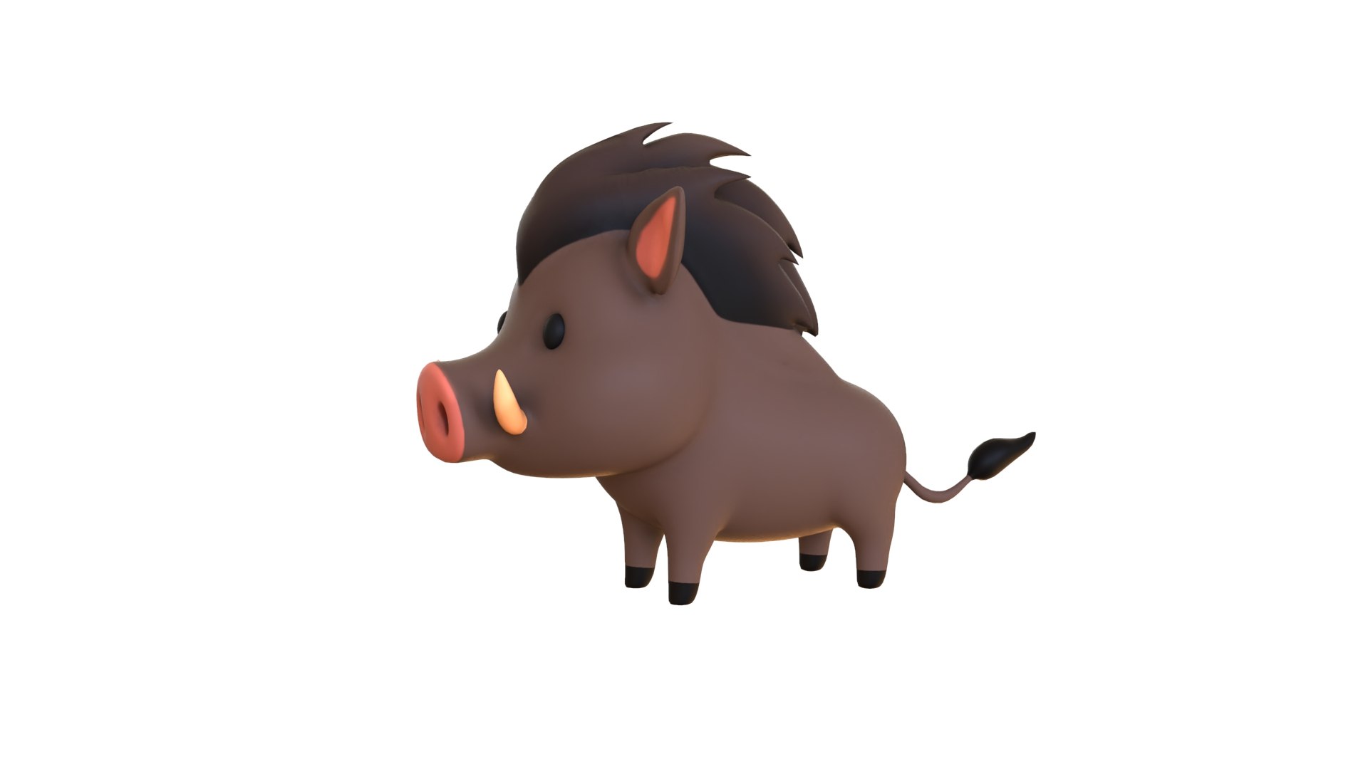 3D Model Cartoon Wild Boar Animal 02 - TurboSquid 2333375